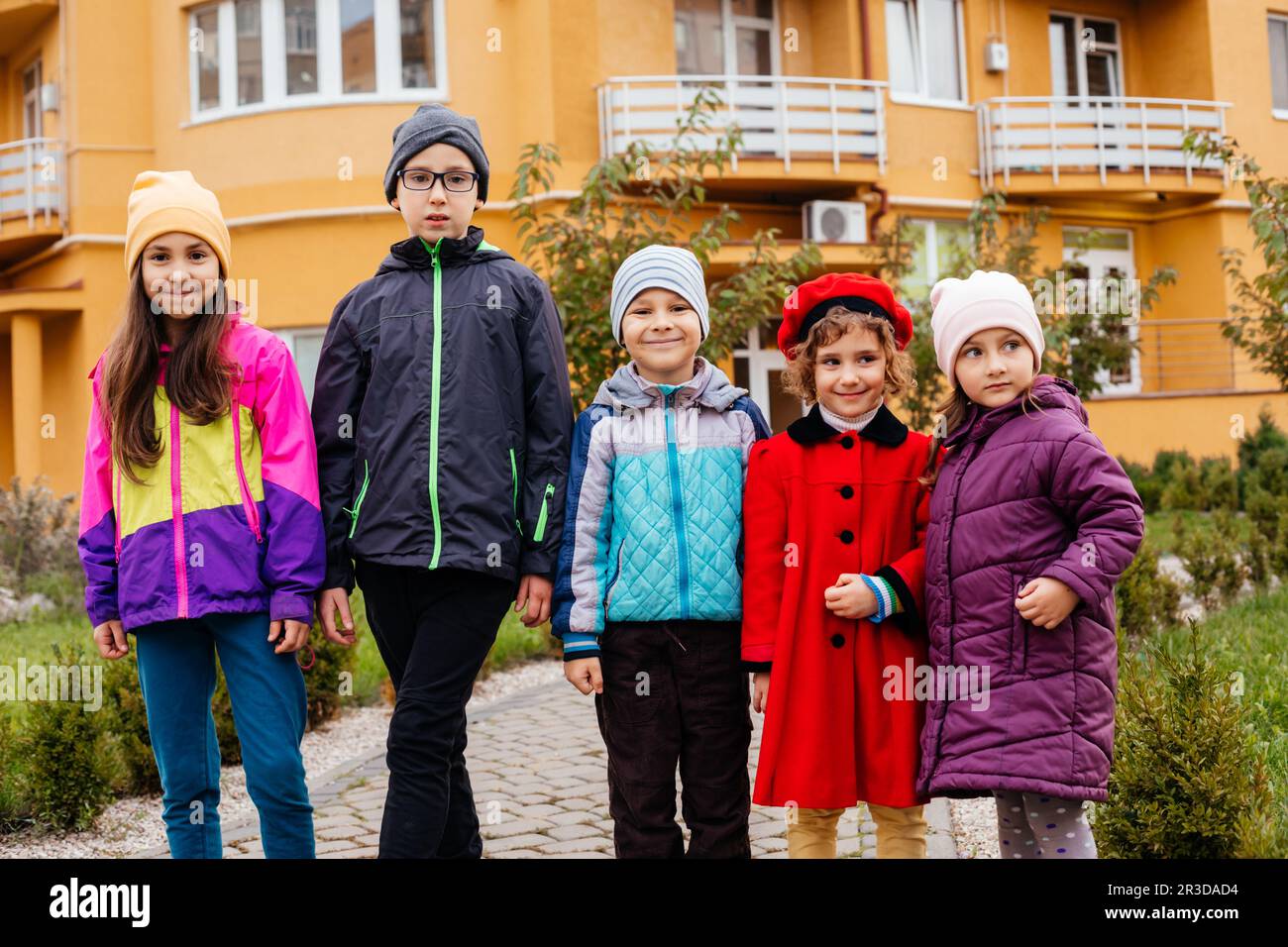 The little friends from the same area walk together Stock Photo - Alamy