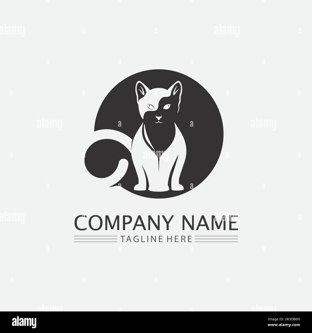 cat logo and vector animal icon footprint kitten calico logo dog symbol ...