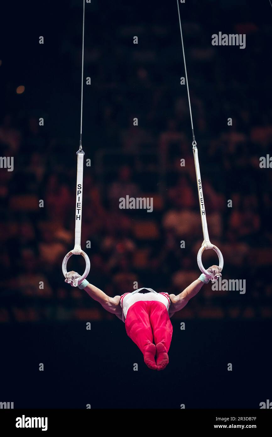 Adem Asil participating in the 2022 Munich European Gymnastics ...