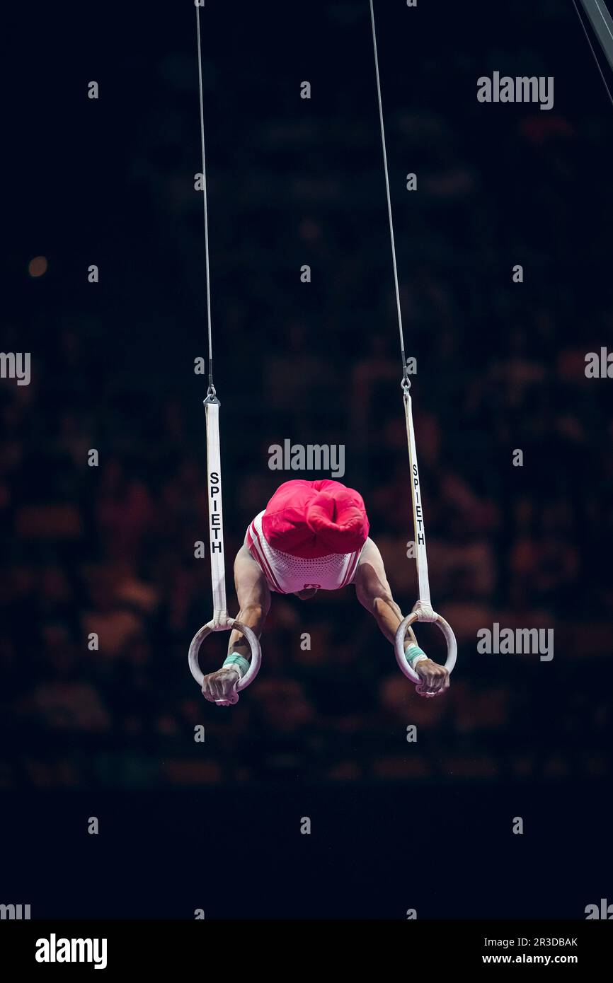 Adem Asil participating in the 2022 Munich European Gymnastics ...