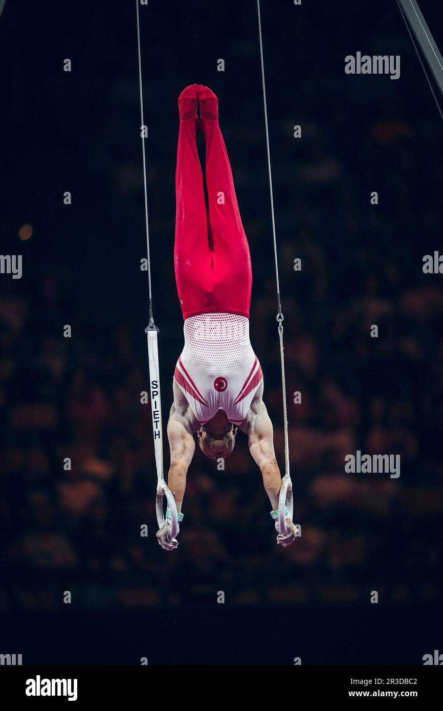 Adem Asil participating in the 2022 Munich European Gymnastics ...