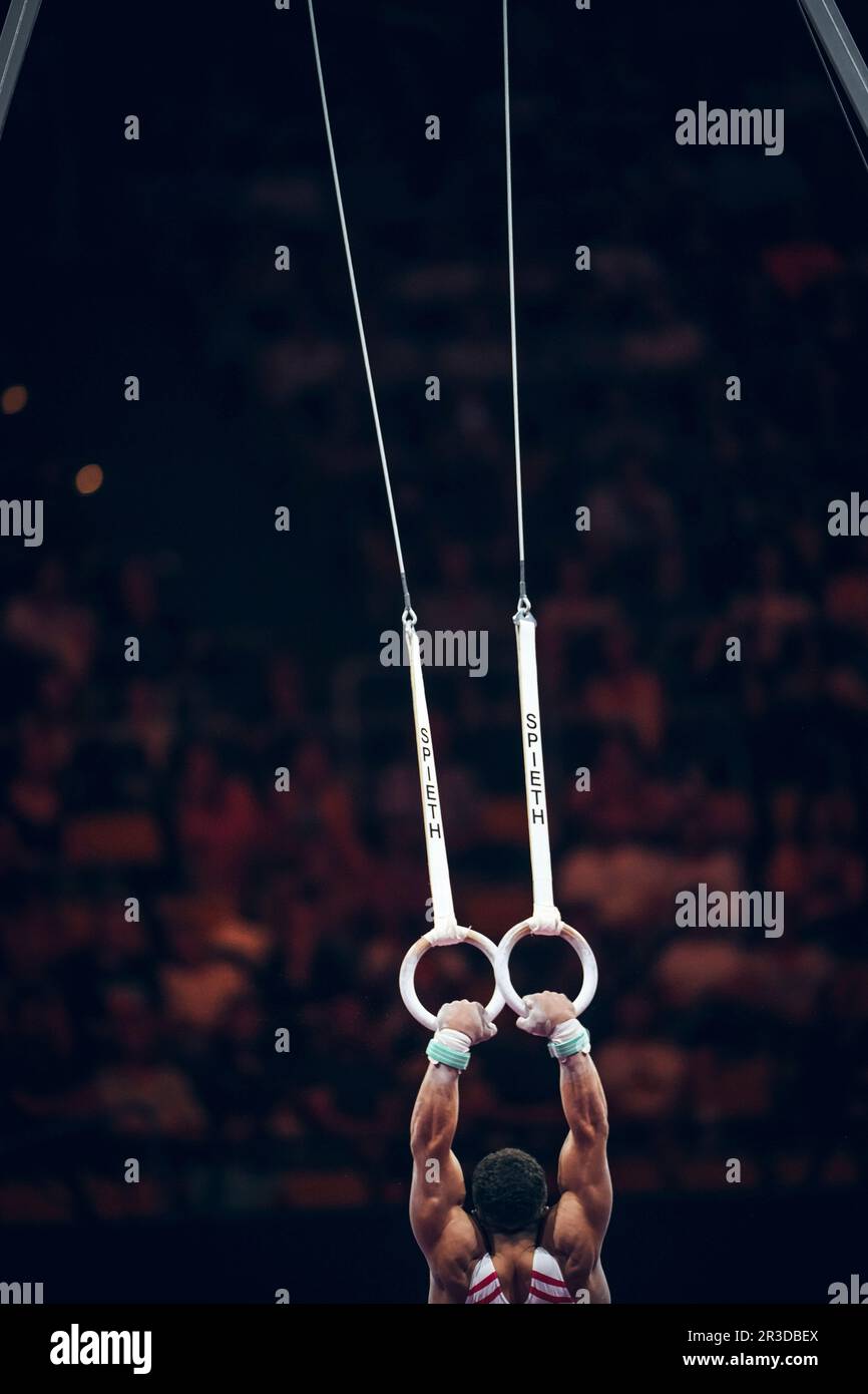 Adem Asil participating in the 2022 Munich European Gymnastics ...