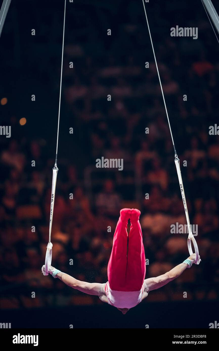 Adem Asil participating in the 2022 Munich European Gymnastics ...