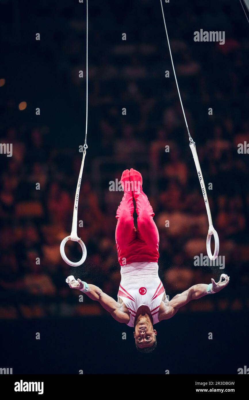 Adem Asil participating in the 2022 Munich European Gymnastics ...