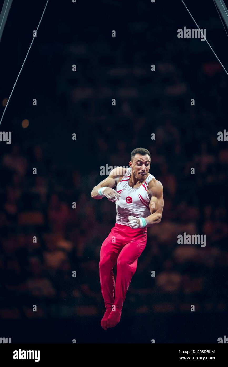 Adem Asil participating in the 2022 Munich European Gymnastics ...