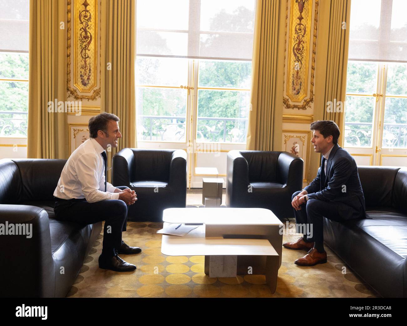 Paris, France. 23rd May, 2023. French President Emmanuel Macron meets ...
