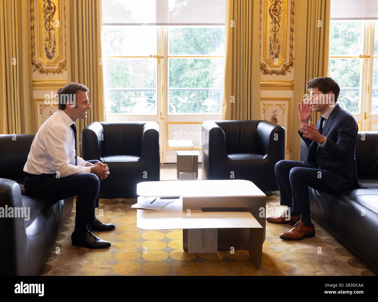 Paris, France. 23rd May, 2023. French President Emmanuel Macron meets ...