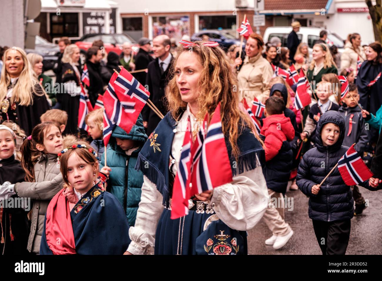 Sandnes, Norway, May 17 2023, Colourful Group Of Men Women And Children ...