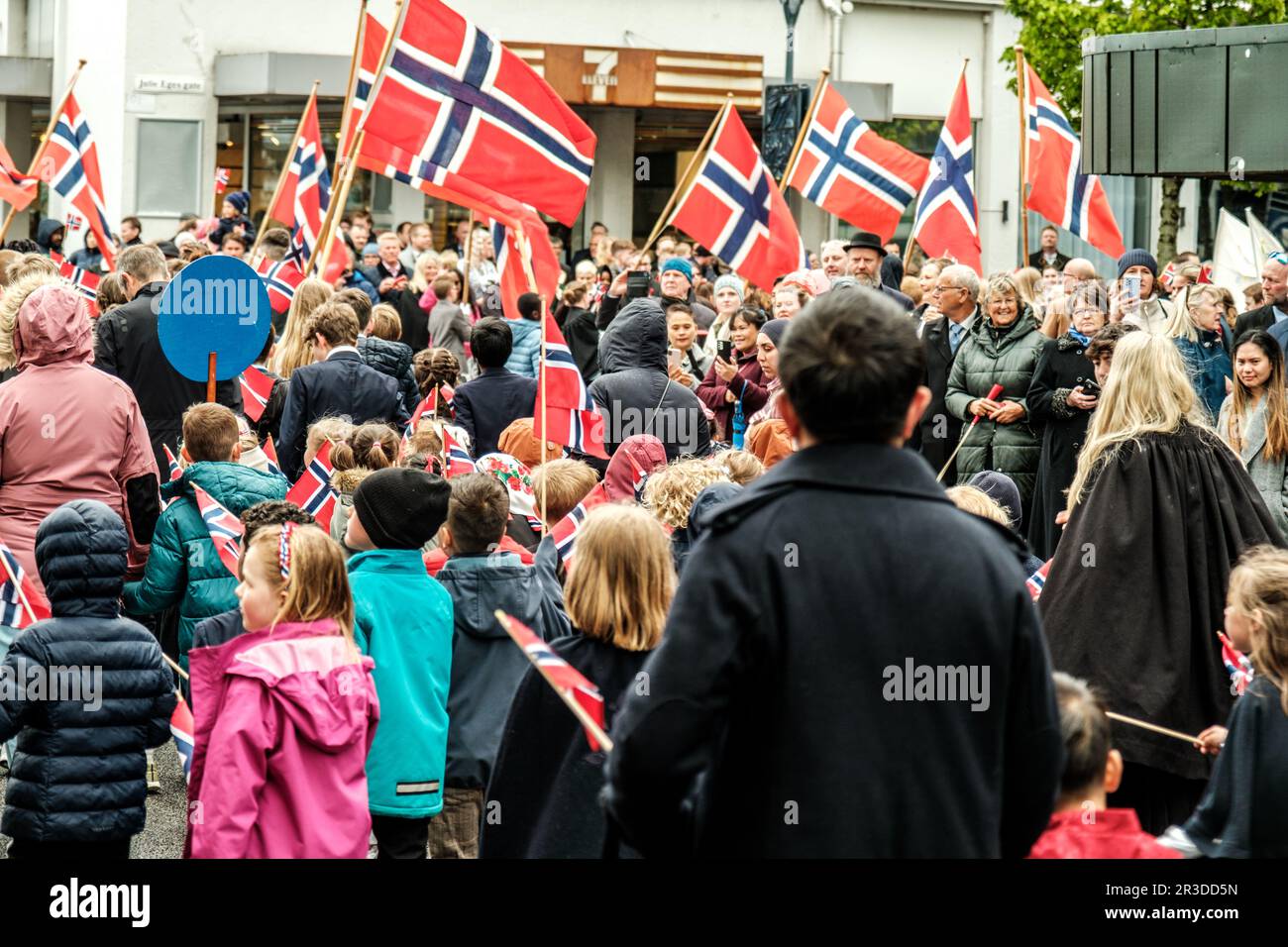 Sandnes, Norway, May 17 2023, Colourful Group Of Men Women And Children ...