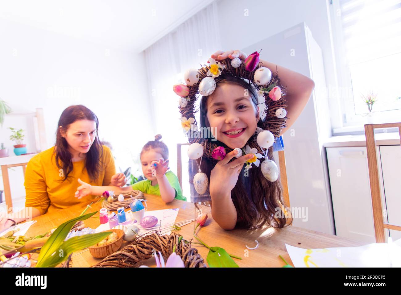 Kids adore spring holidays and waiting for Easter Stock Photo - Alamy