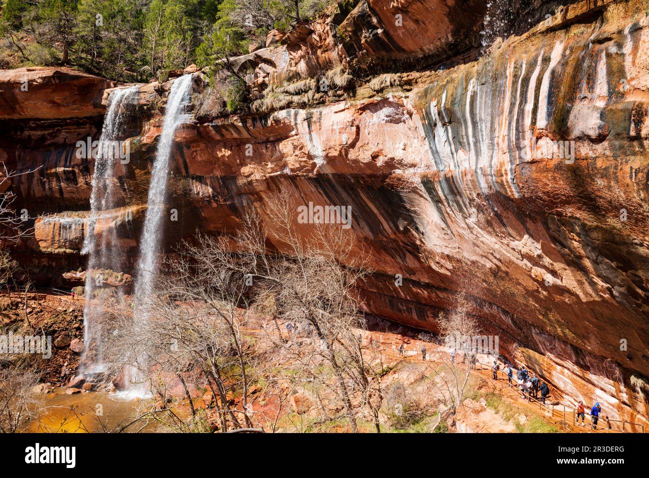 Lower Emerald Pools Trail waterfall; Zion National Park; Utah; USA Stock Photo - Alamy
