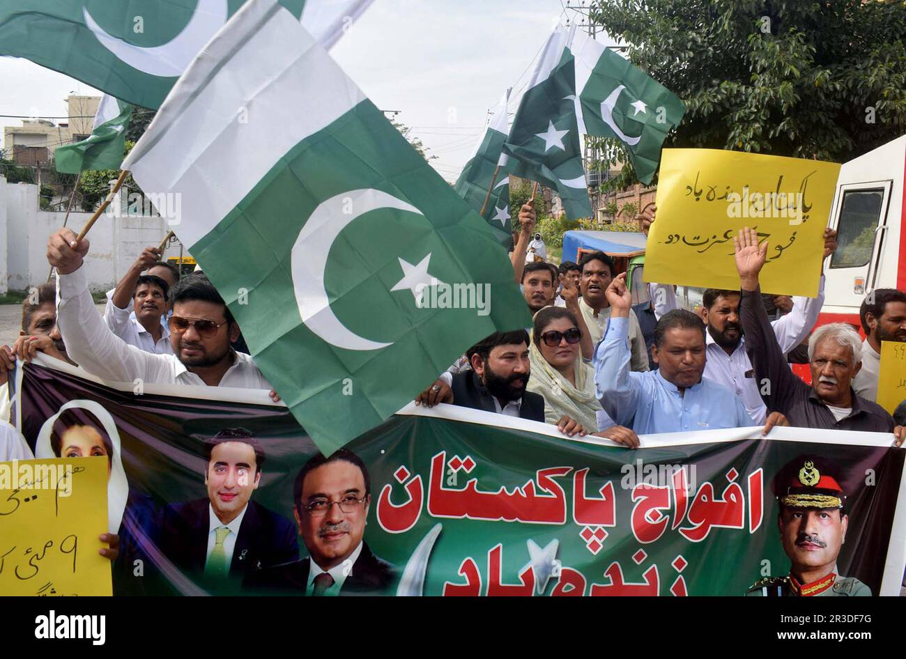 Karachi, Pakistan, May 23, 2023. Members of People Party (PPP Minority ...