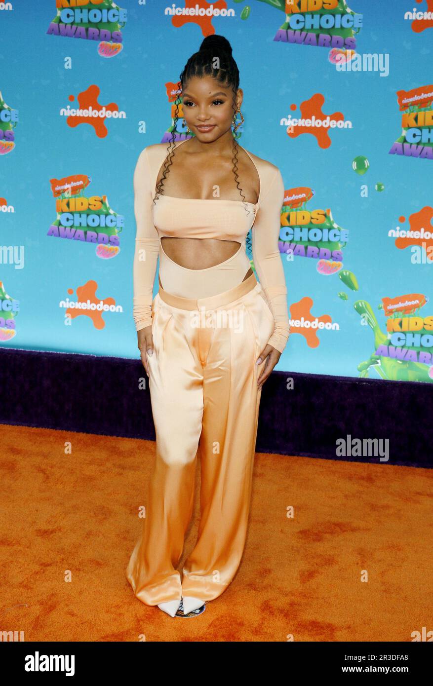 Halle Bailey at the Nickelodeon Kids' Choice Awards 2023 held at the Microsoft Theater in Los ...