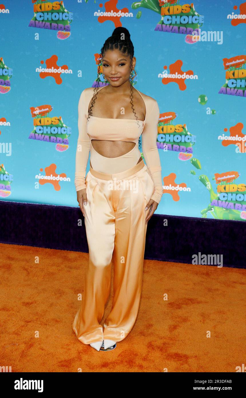 Halle Bailey at the Nickelodeon Kids' Choice Awards 2023 held at the Microsoft Theater in Los ...