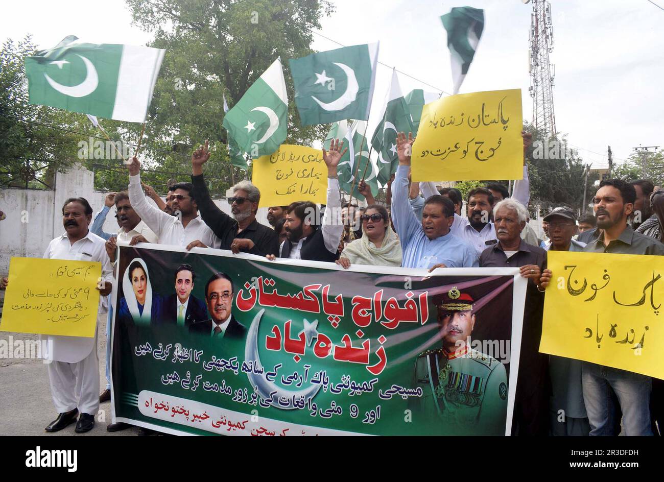 Karachi, Pakistan, May 23, 2023. Members of People Party (PPP Minority ...