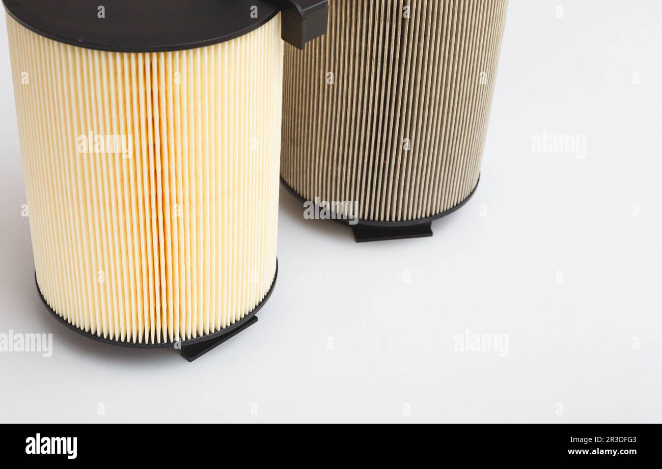 New Clean and Old Dirty Air Filter for a Turbocharged Car Engine Stock ...