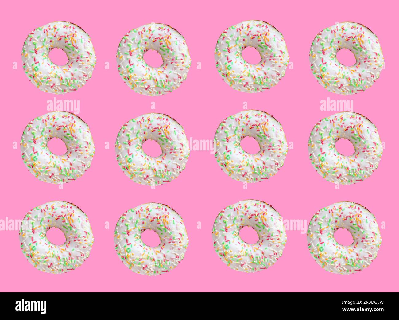 Pattern made of ring donuts Stock Photo - Alamy