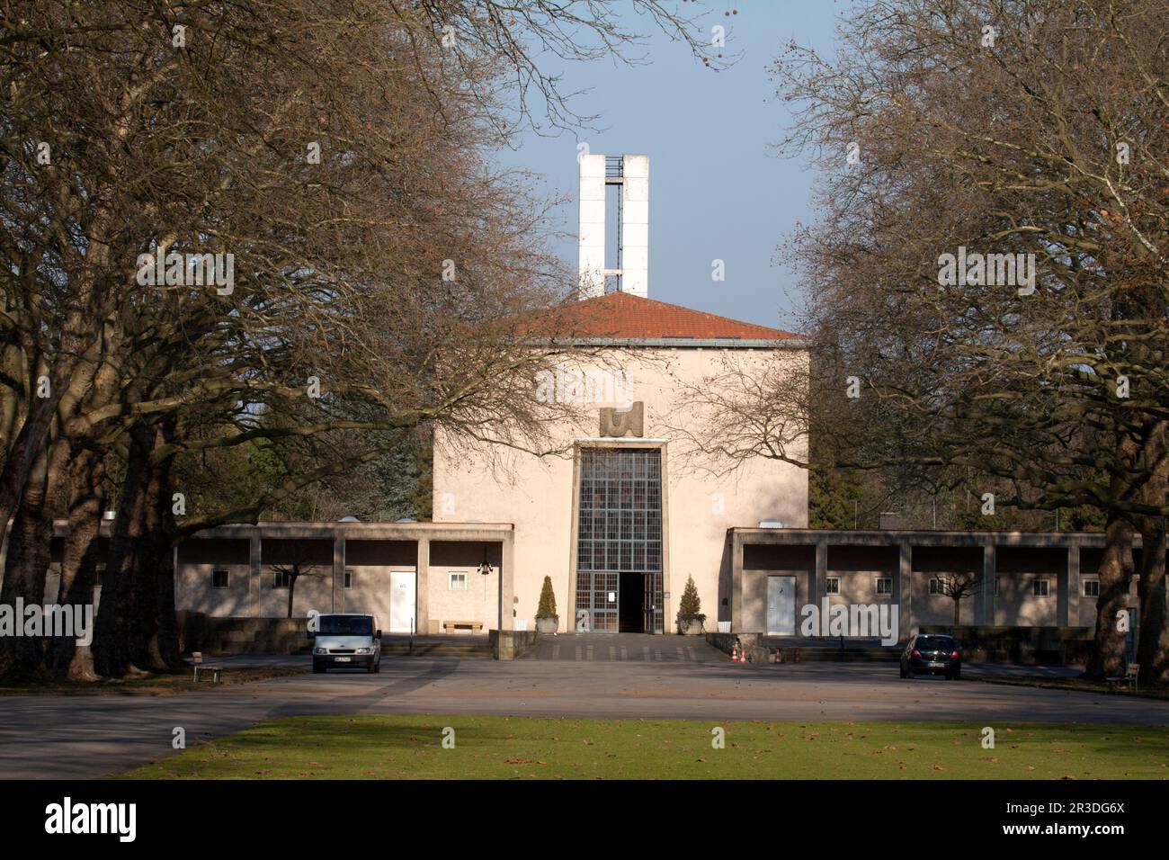 West Cemetery, Funeral Hall, Cologne-Vogelsang, NRW, Rhineland Stock ...