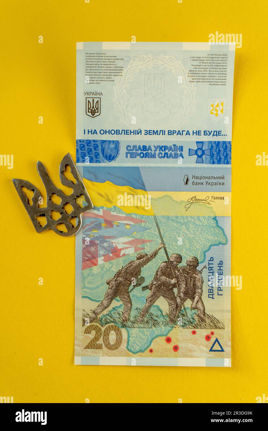 Hryvnia banknote 2023 hi-res stock photography and images - Alamy