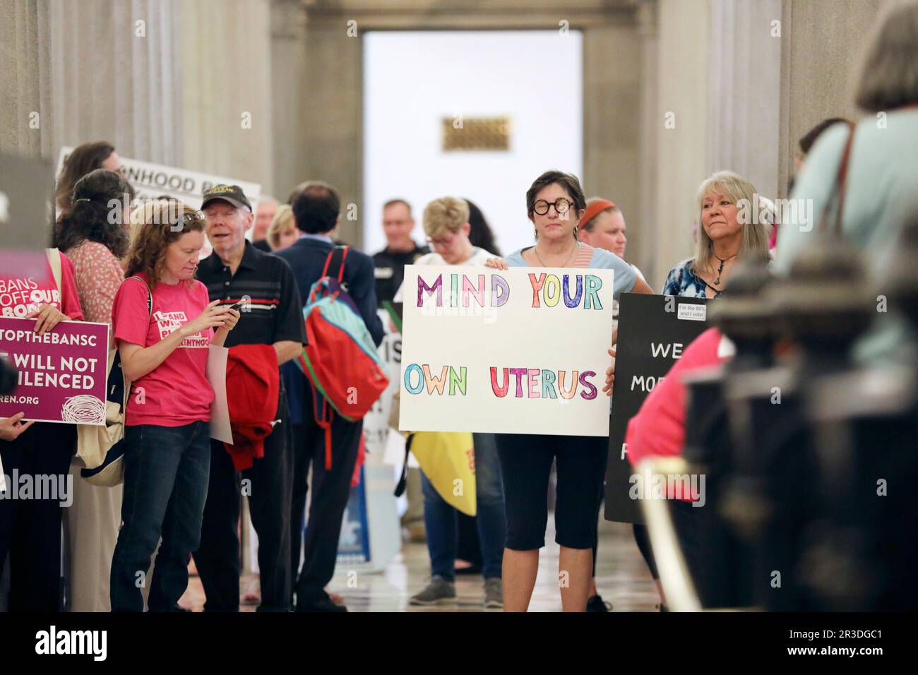 Protesters against a stricter ban on abortion in South Carolina stand ...