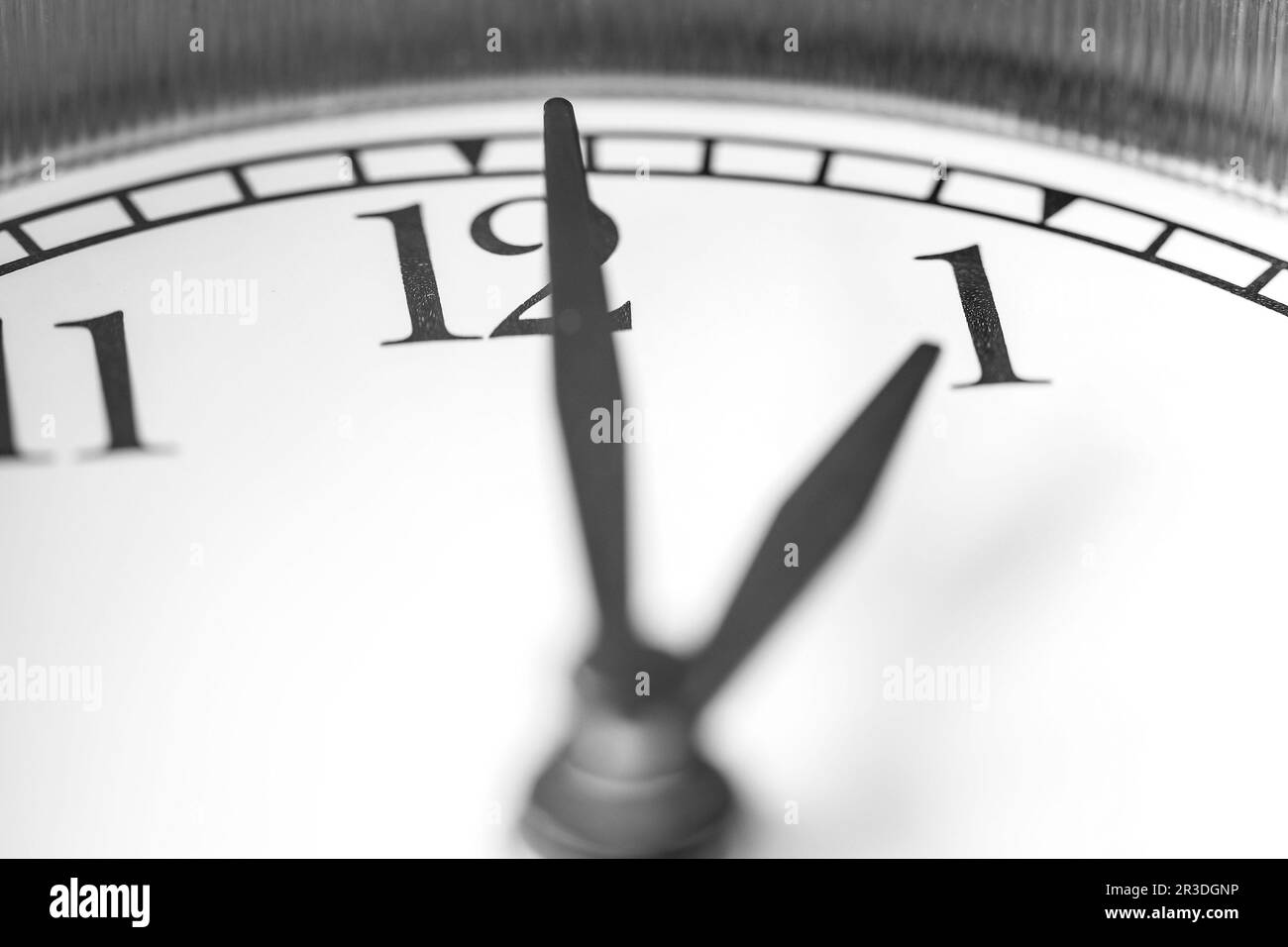 Time on clock one black Black and White Stock Photos & Images - Alamy