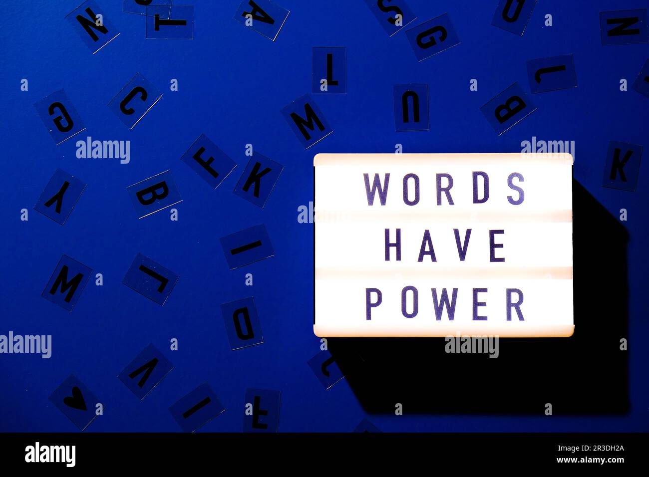 Lightbox with text WORDS HAVE POWER. Motivational Words Quotes Concept ...