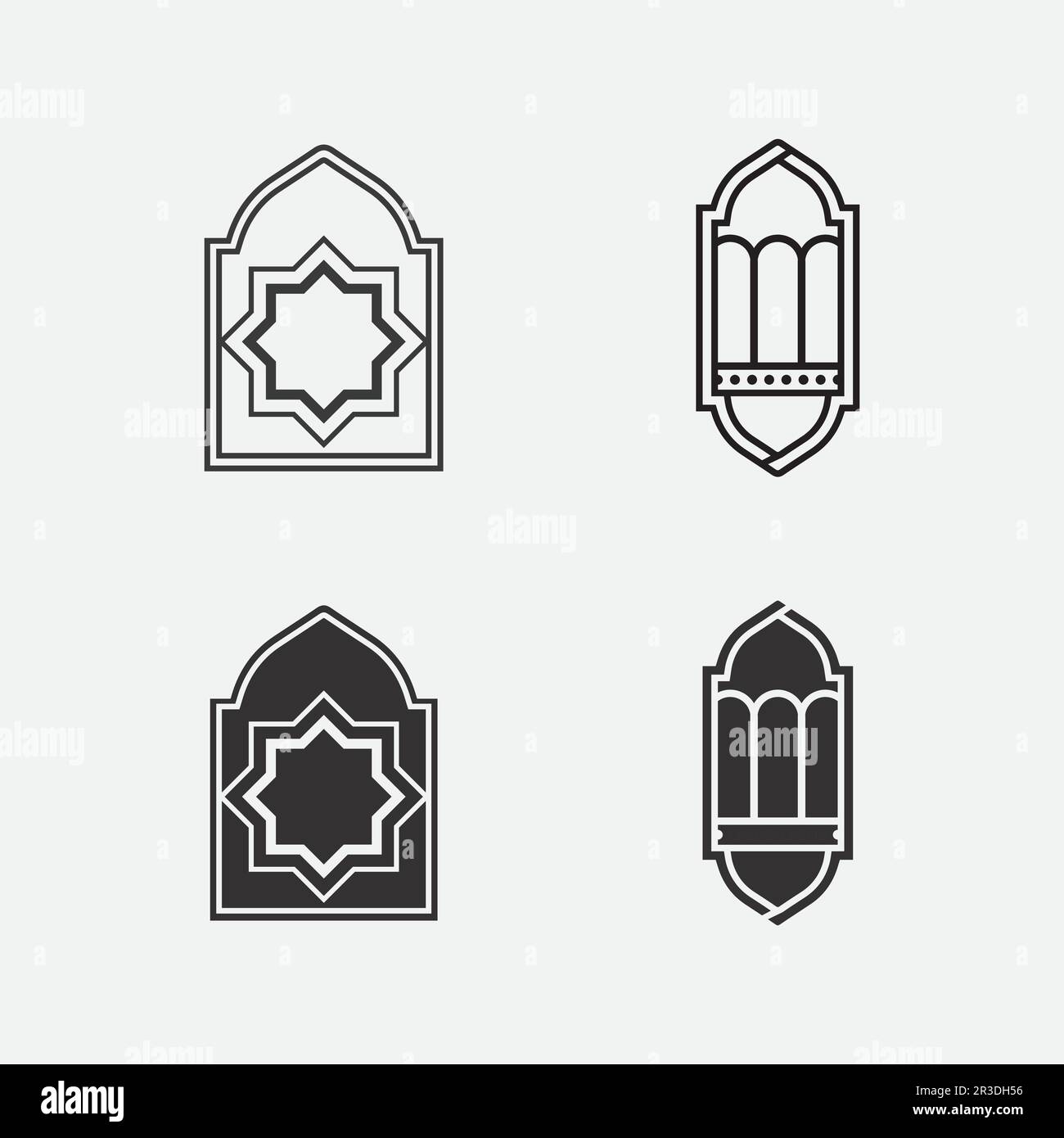 Creative Arabic Islamic Ramadan Kareem in crescent moon shape with lamp ...