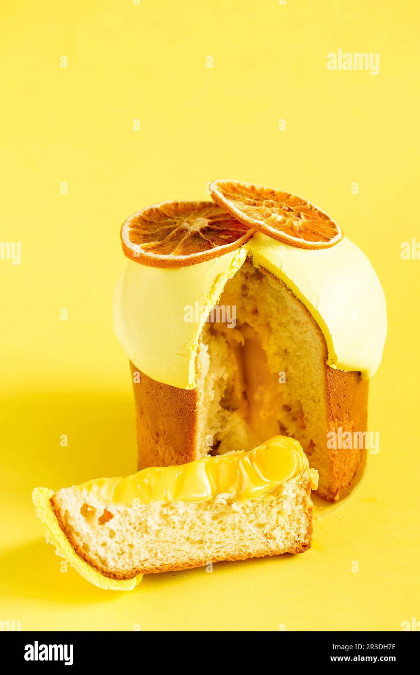 Easter Cake - Russian and Ukrainian Traditional Kulich on a bright ...