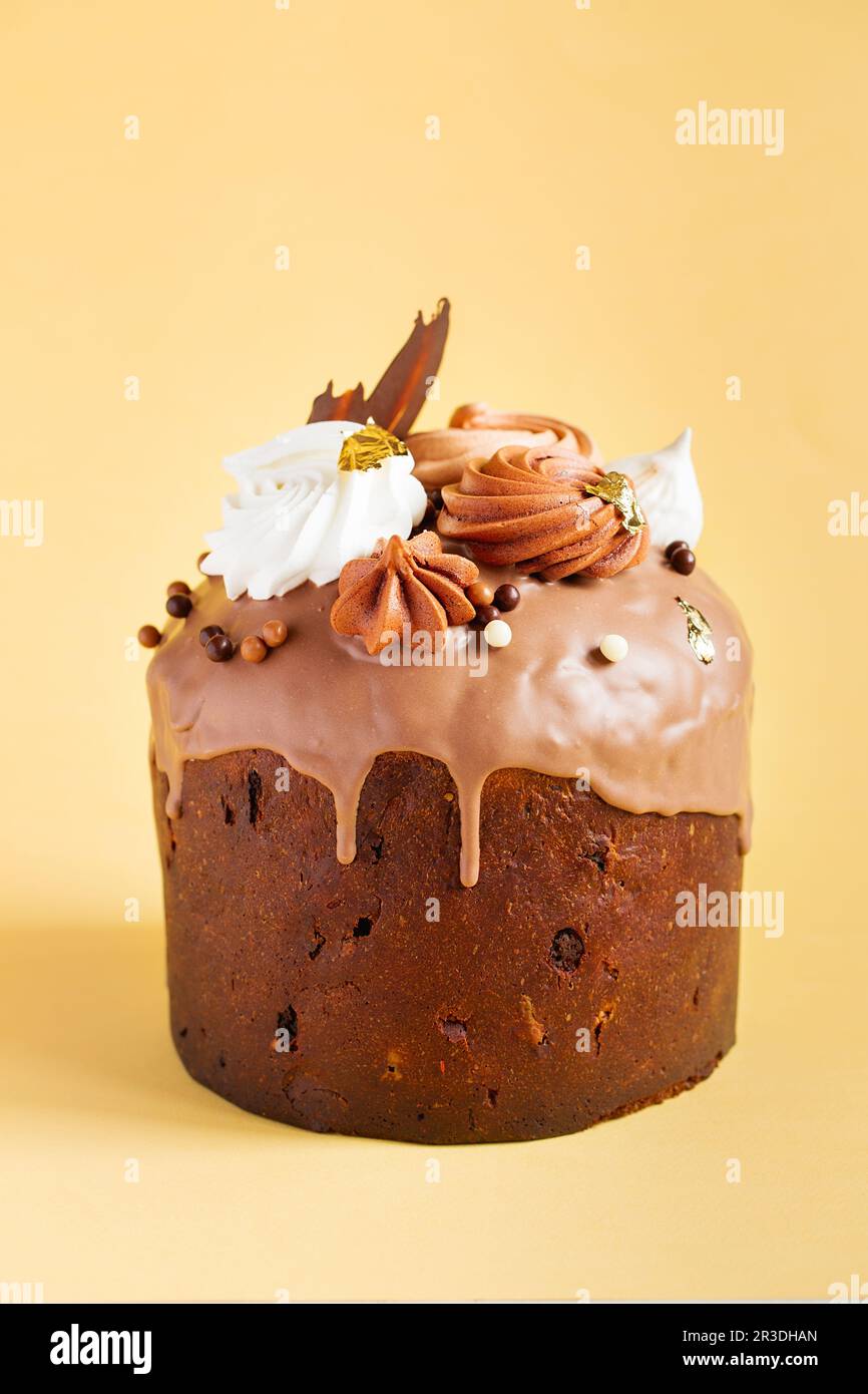 Easter Cake - Russian and Ukrainian Traditional Kulich on a bright ...