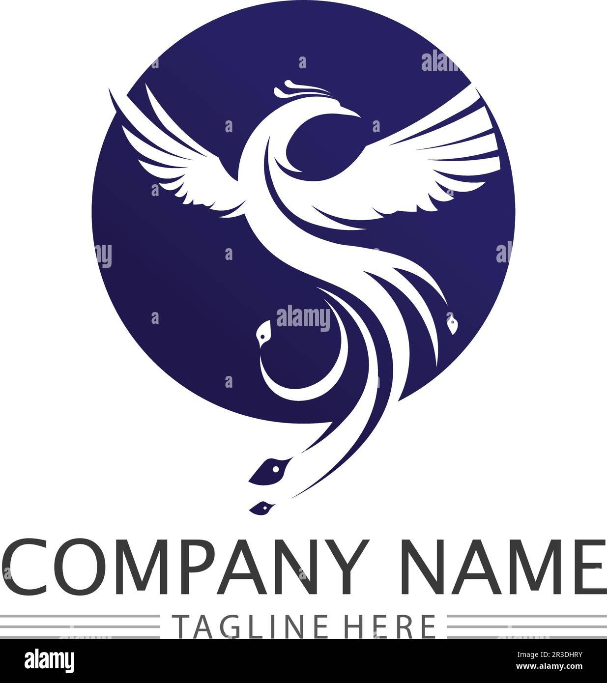 phoenix bird symbol and logo design vector illustration Stock Vector ...