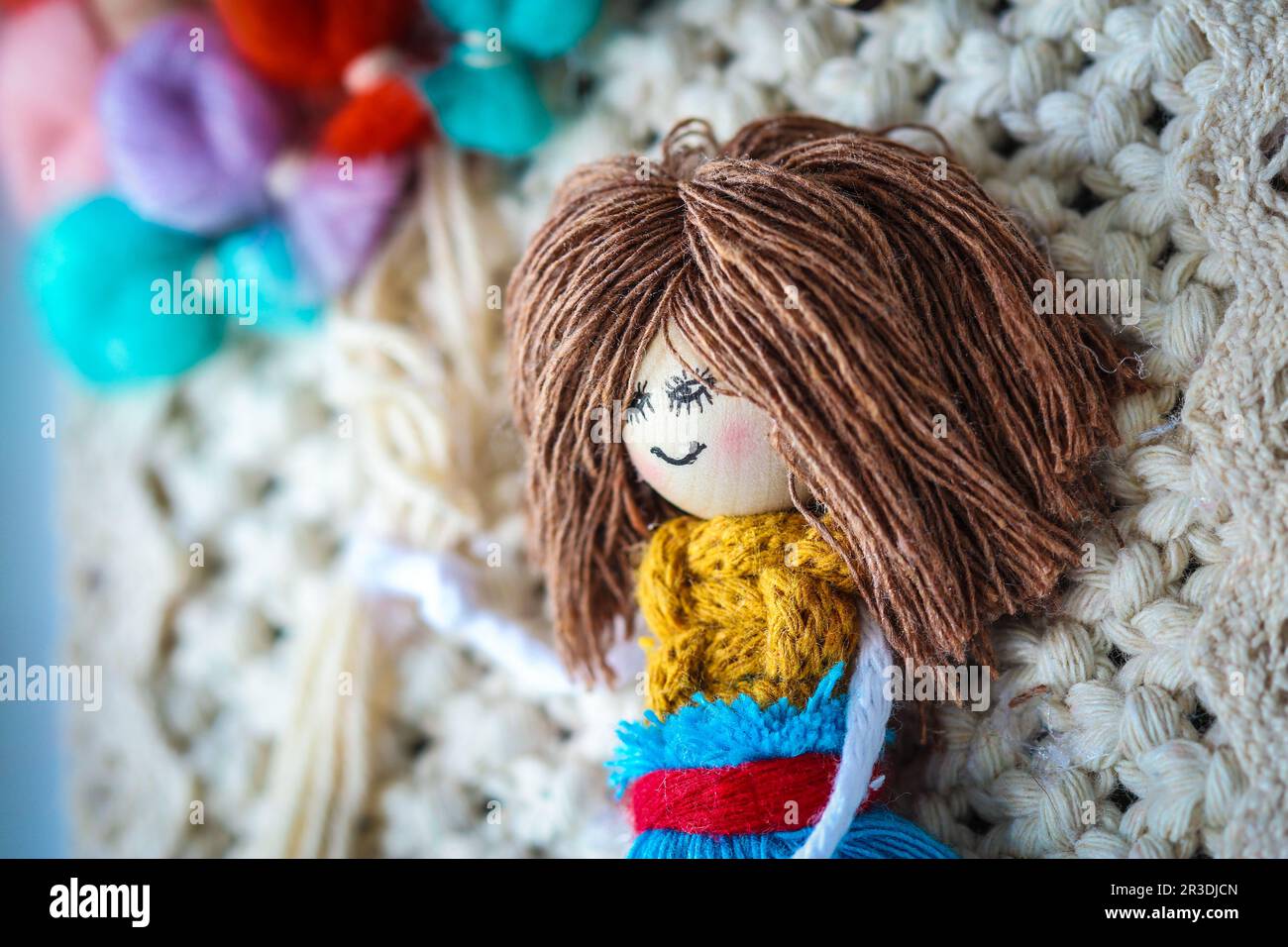Macrame picture in frame Stock Photo - Alamy