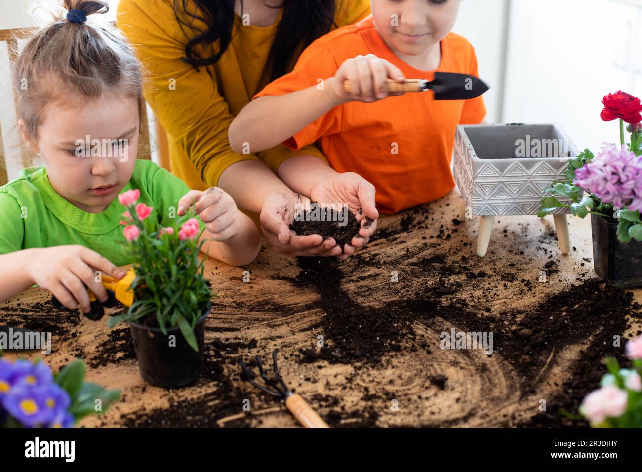 Patience is important feature while teaching kids at home Stock Photo ...