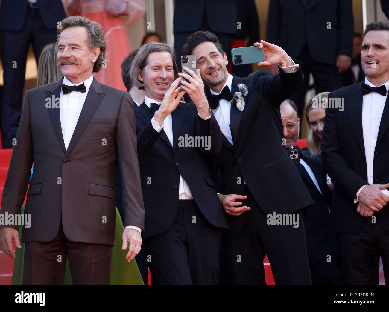 Bryan Cranston, from left, director Wes Anderson, Adrien Brody and Matt ...