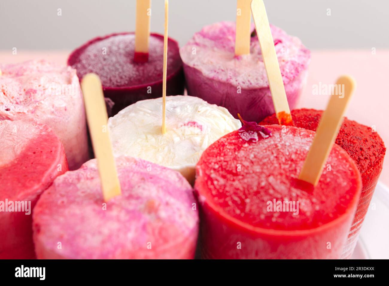 Homemade frozen ice cream popsicles from fruits Stock Photo - Alamy