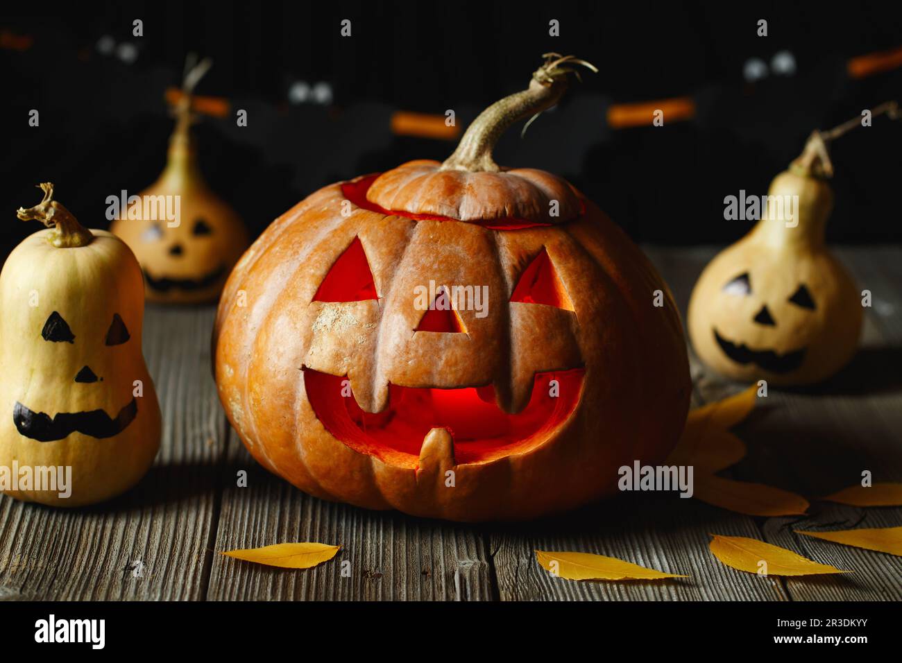 Halloween design with pumpkins. Horrible symbol of Halloween - Jack-o ...