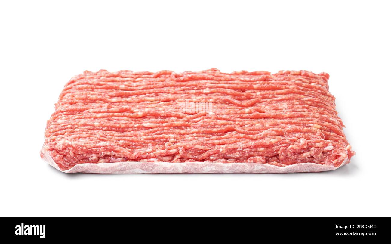 Fresh minced meat isolated on white background Stock Photo - Alamy