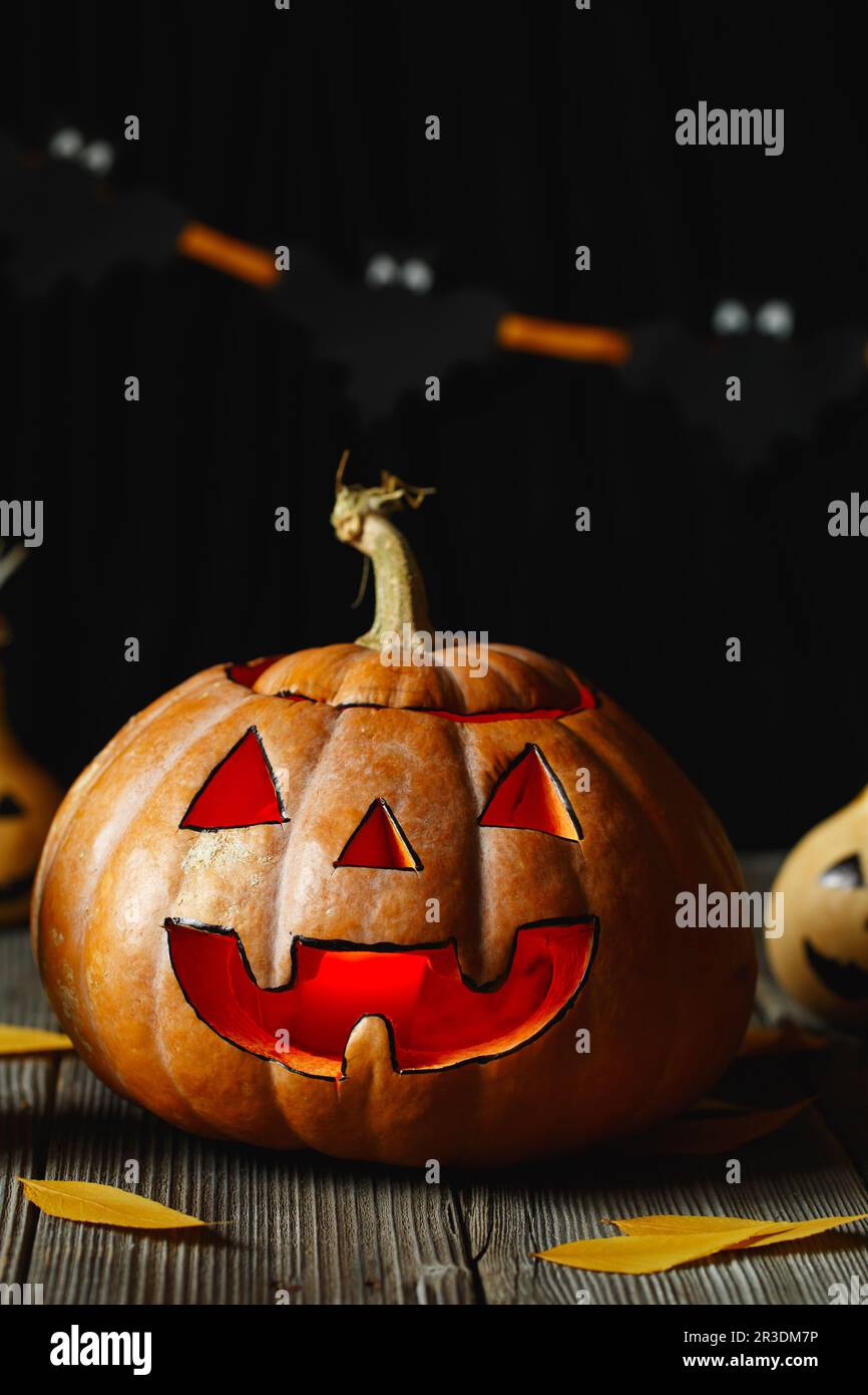 Halloween design with pumpkins. Horrible symbol of Halloween - Jack-o ...