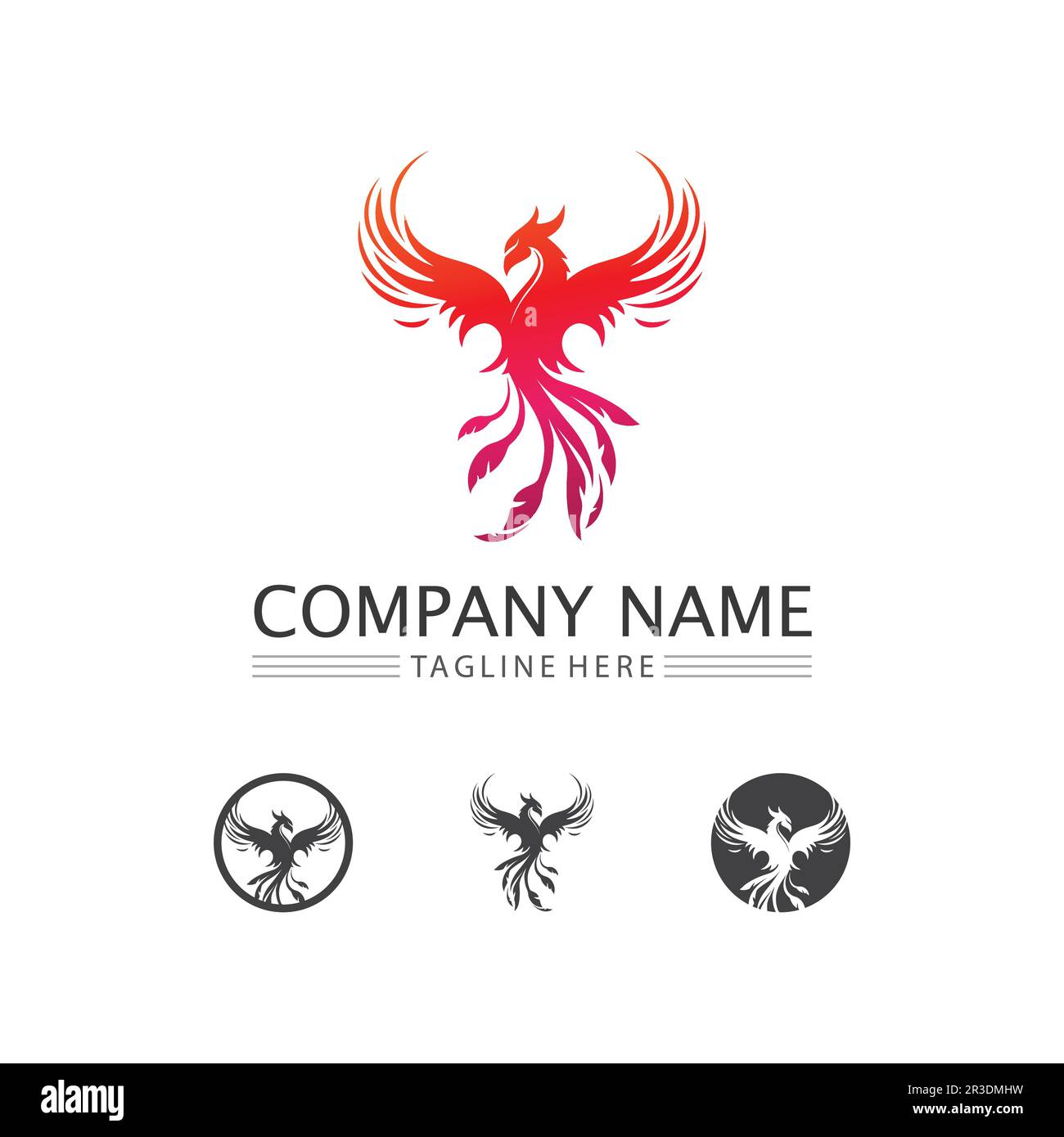 phoenix bird symbol and logo design vector illustration Stock Vector ...