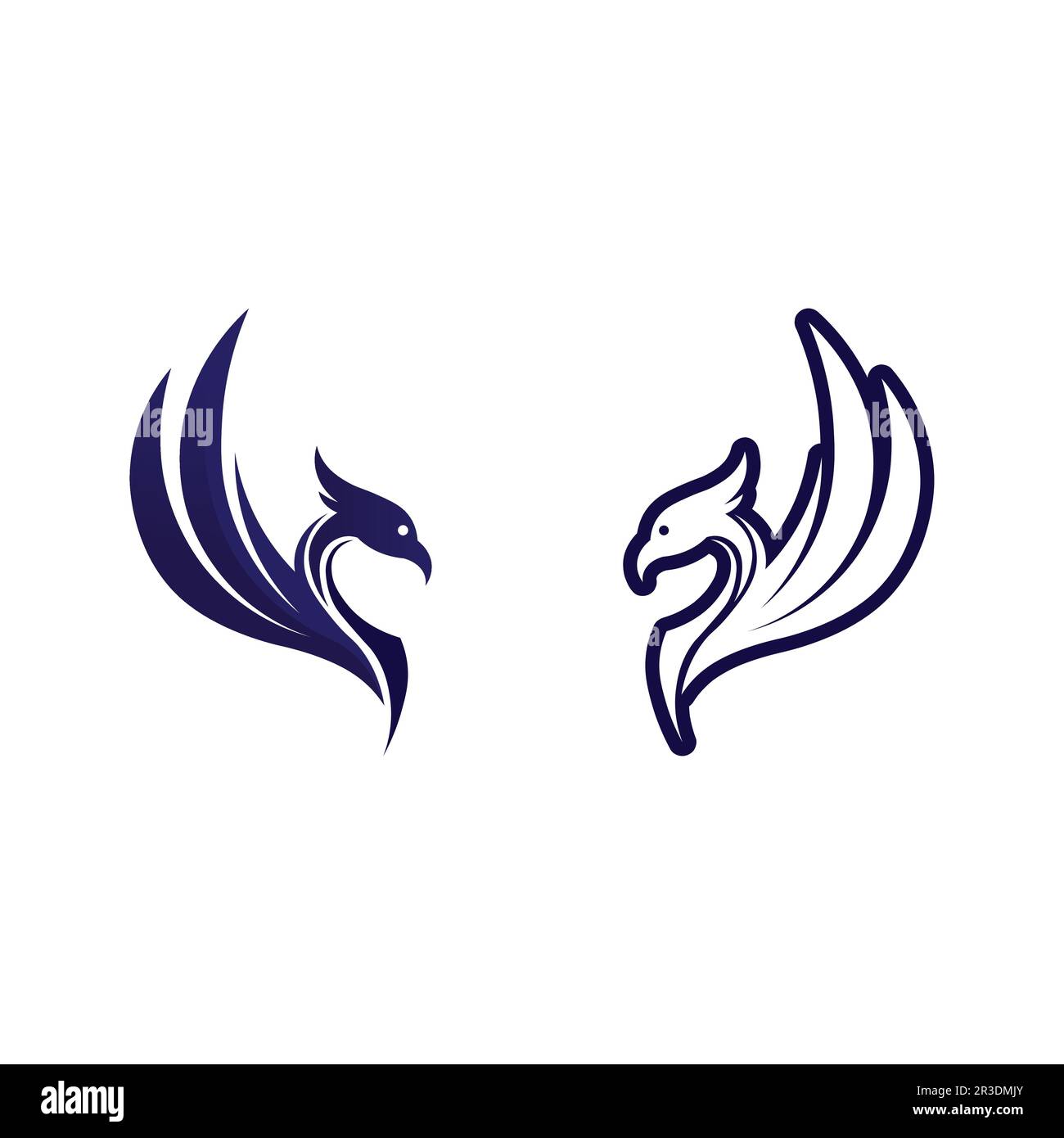 phoenix bird symbol and logo design vector illustration Stock Vector ...