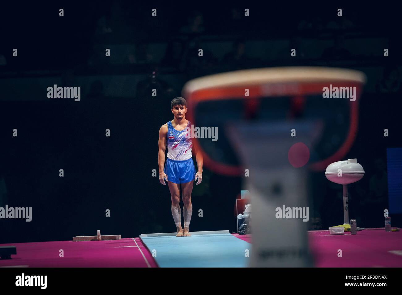 Jake Jarman participating in the 2022 Munich European Gymnastics ...