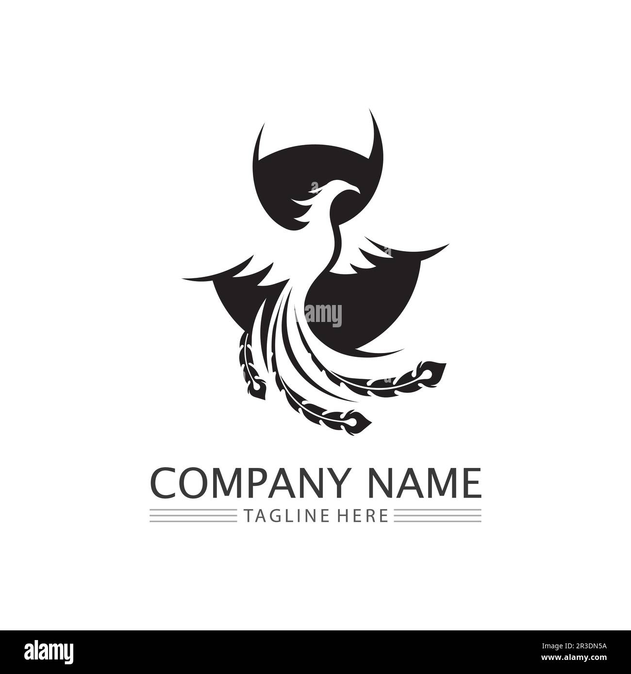phoenix bird symbol and logo design vector illustration Stock Vector ...