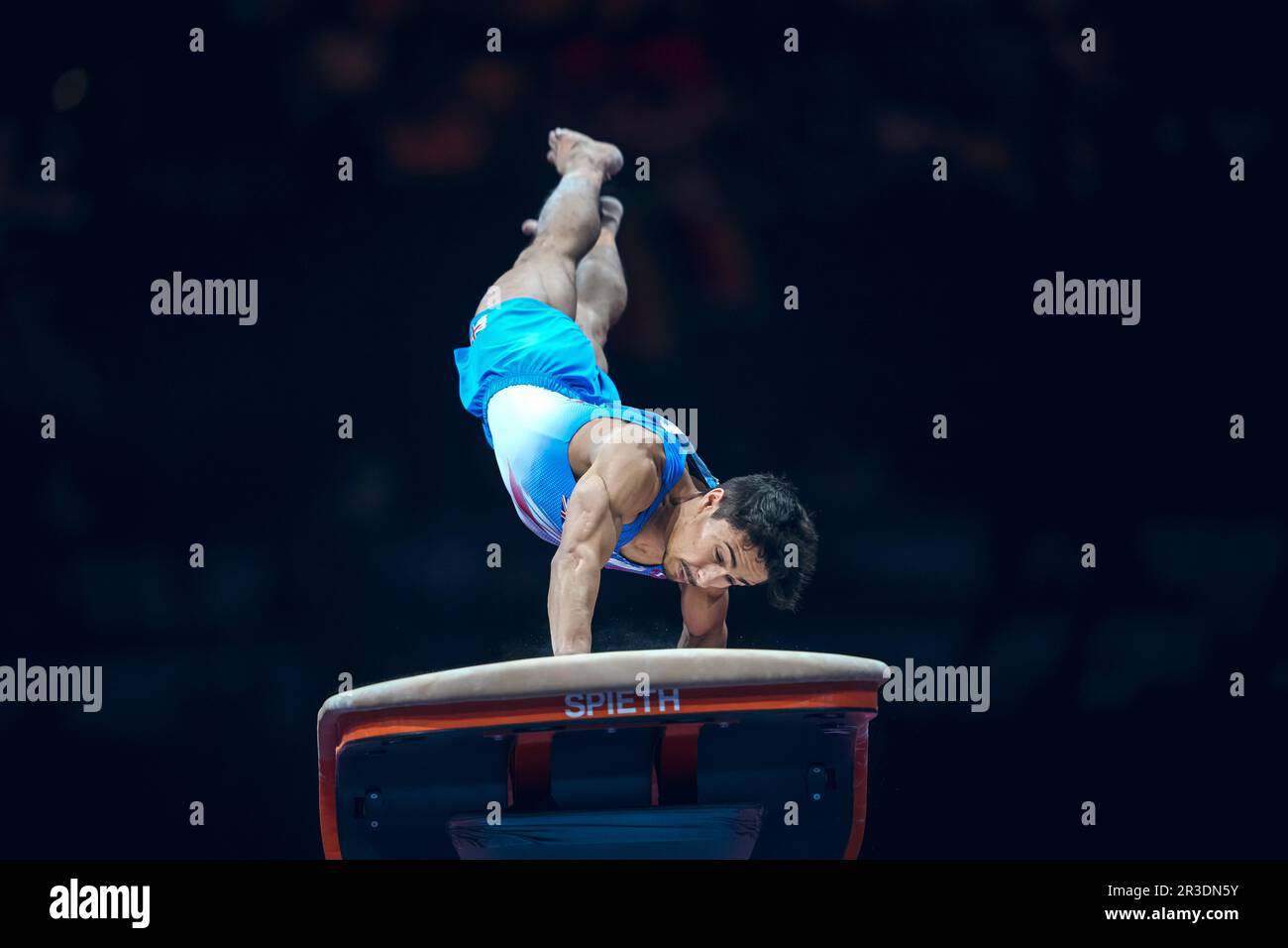 Jake Jarman participating in the 2022 Munich European Gymnastics ...