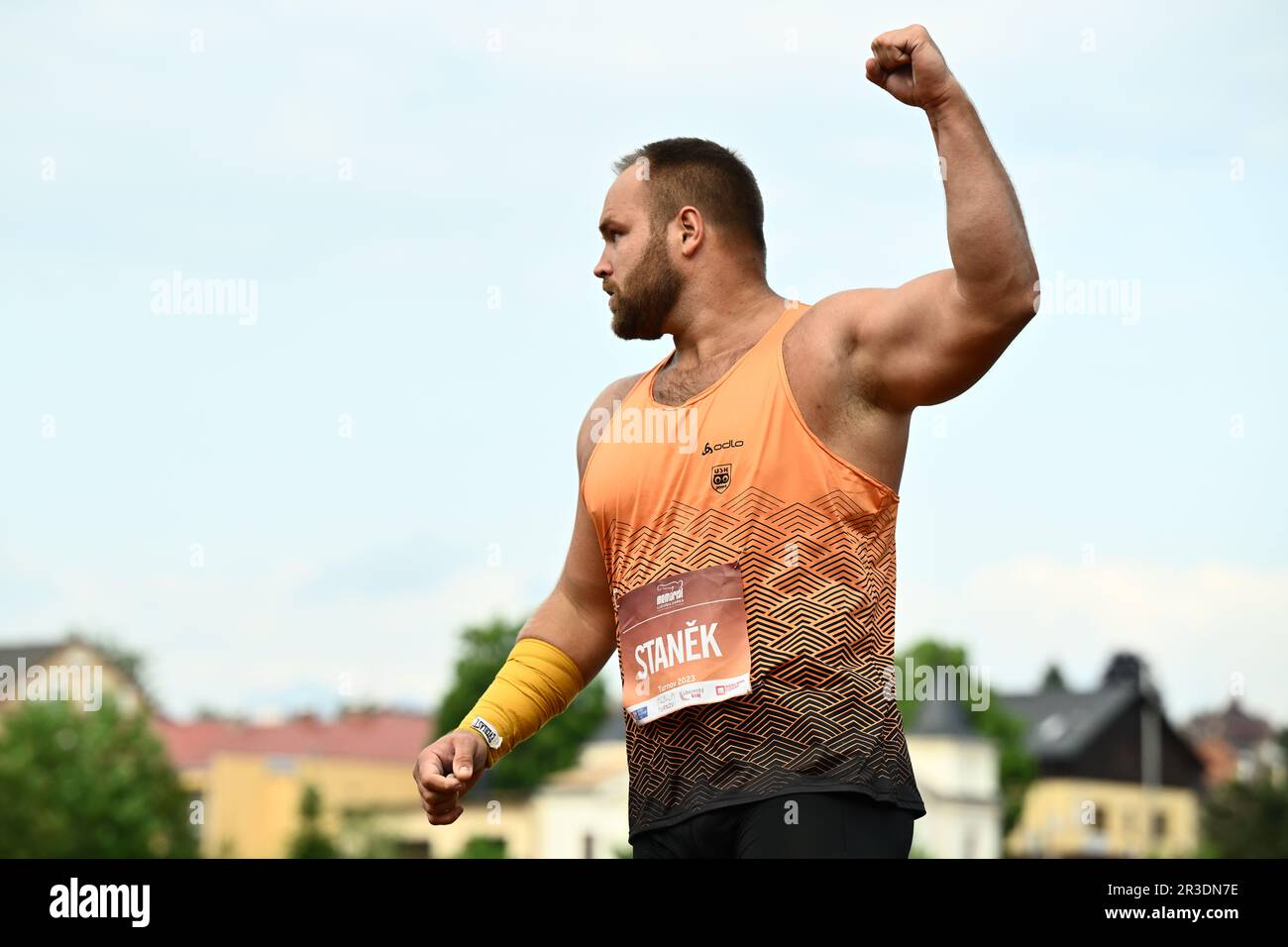 Turnov, Czech Republic. 23rd May, 2023. Czech national athlete in shot ...