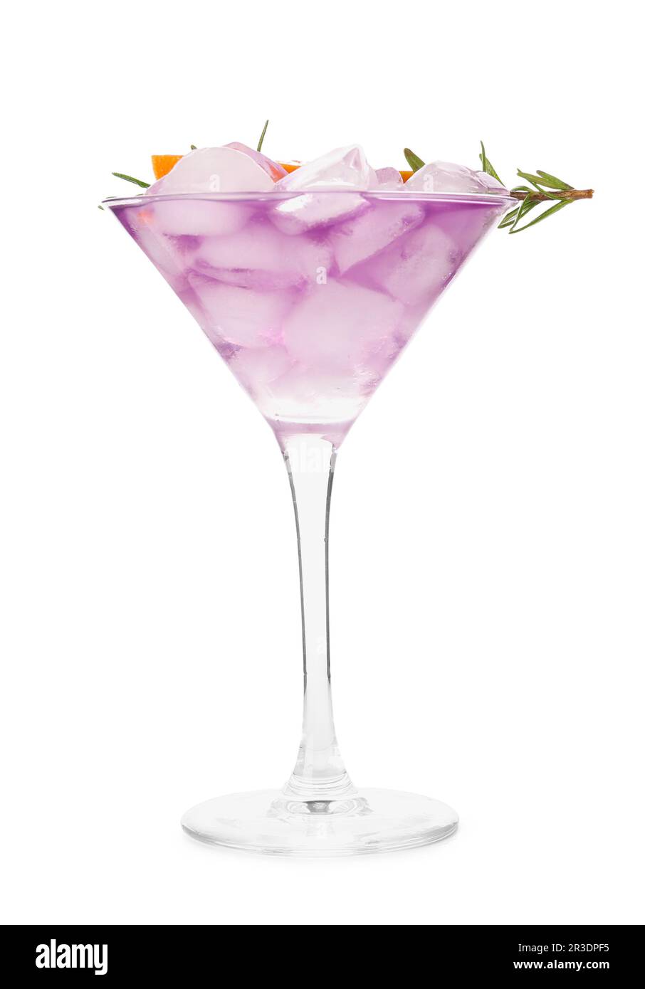 Purple gin and tonic with rosemary on white background Stock Photo - Alamy
