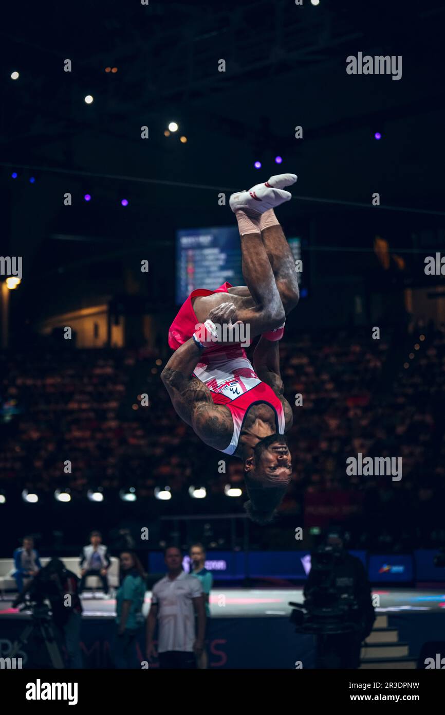 Courtney Tulloch participating in the 2022 Munich European Gymnastics ...