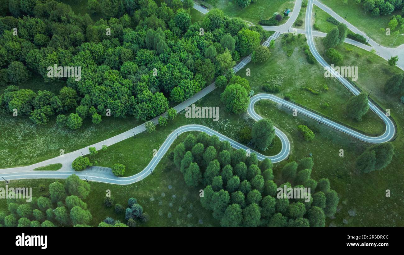 Asphalt road birdeye hi-res stock photography and images - Alamy