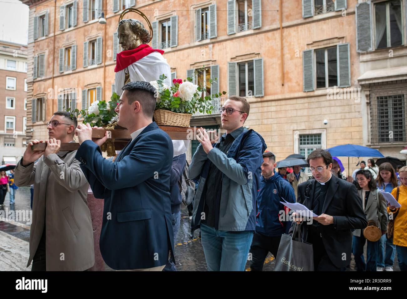 The bust depicting St. Ivo of Brittany seen carried as it enters the ...
