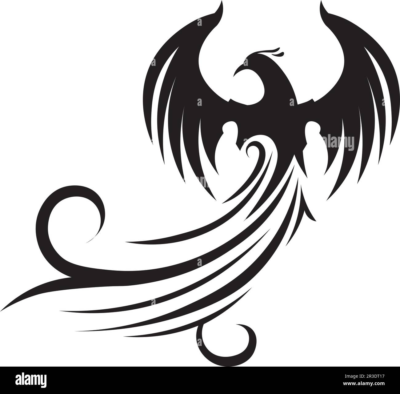 phoenix bird symbol and logo design vector illustration Stock Vector ...