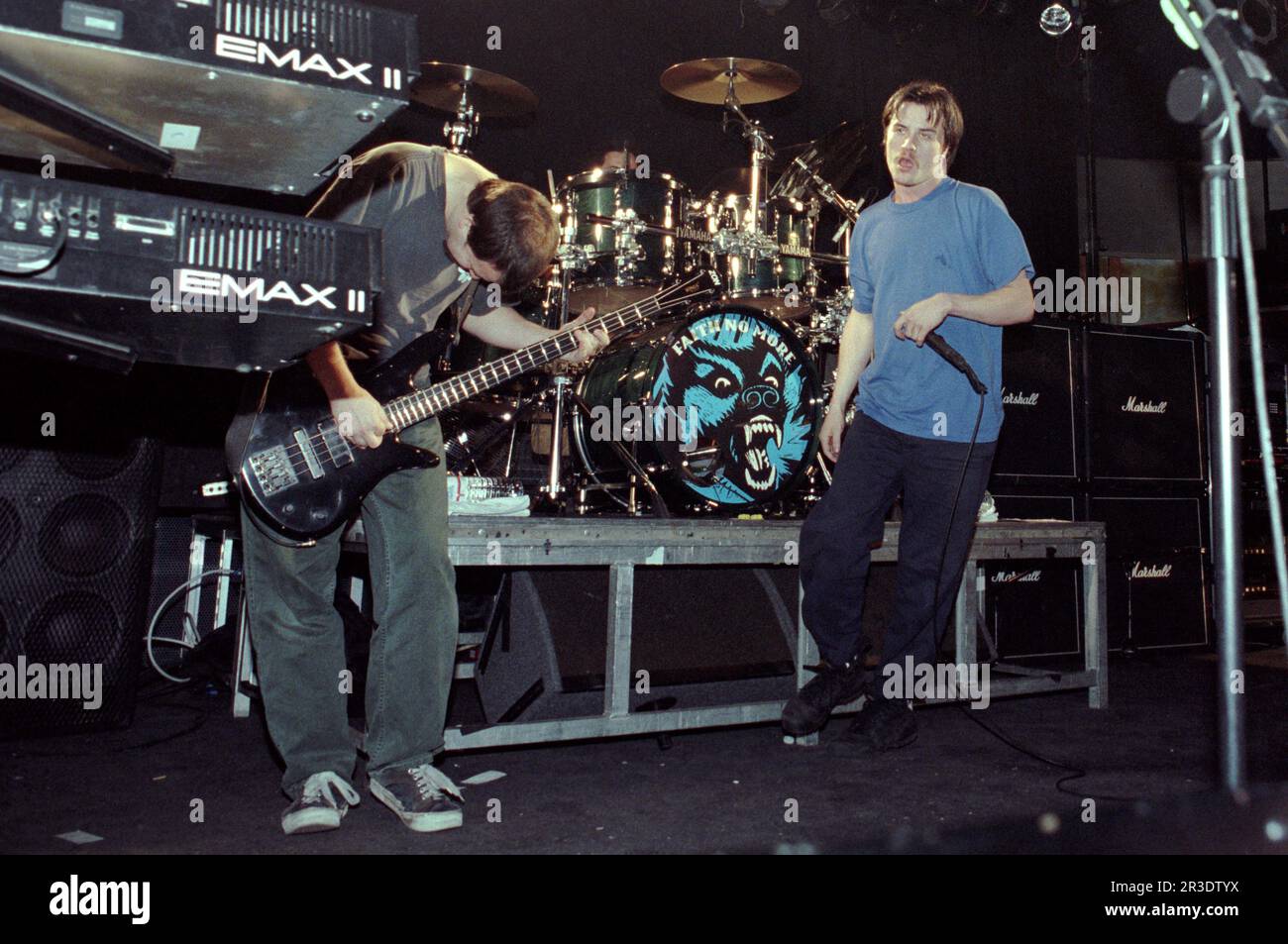 Italy Milan, 1995-03-30: Bill Gould bassist and Mike Patton singer of ...