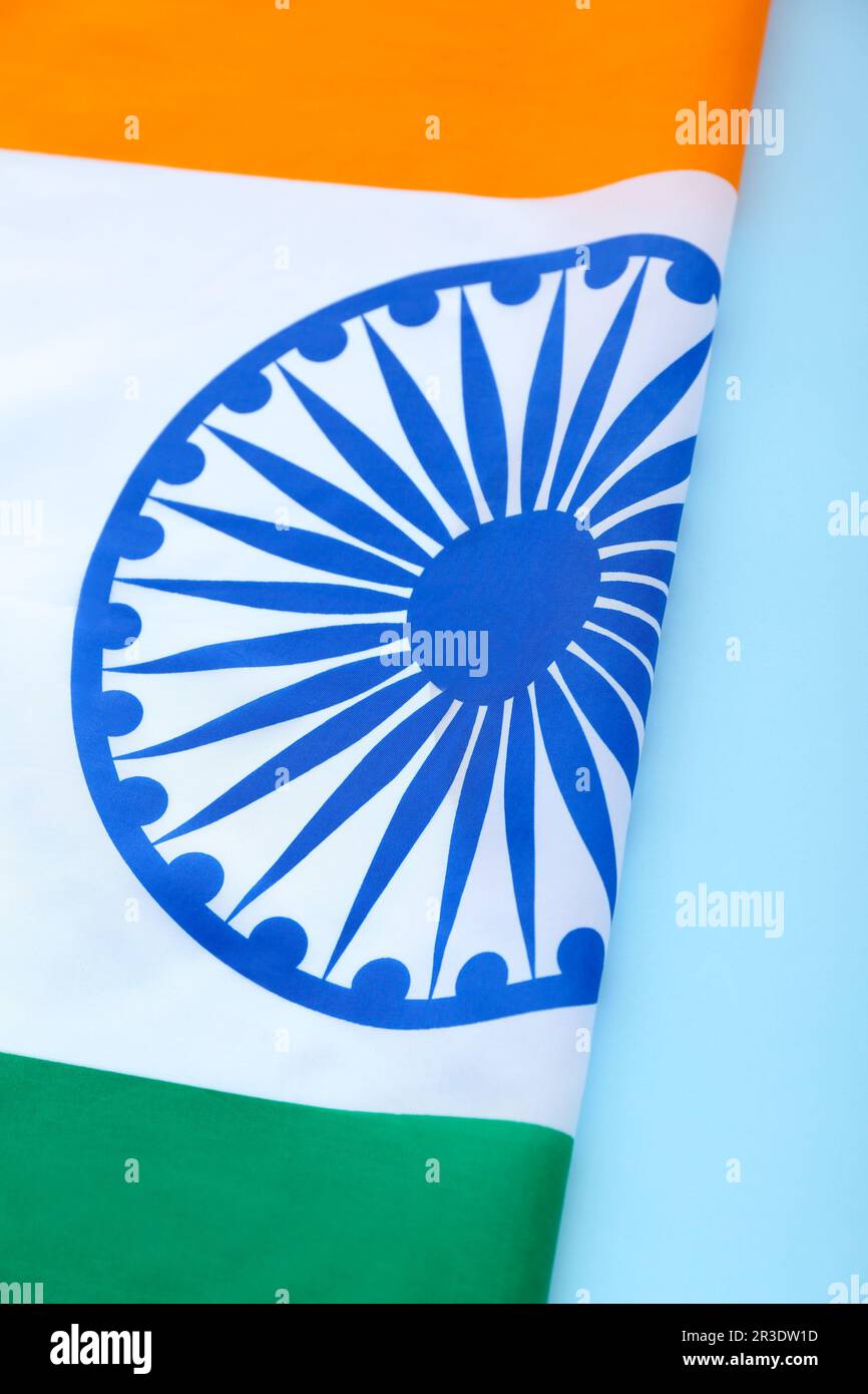 National flag of India on blue background Stock Photo - Alamy
